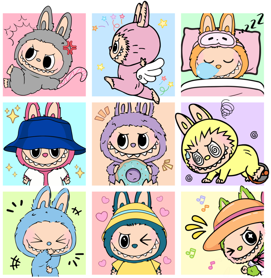 DTF Labubu Friends - Silhouetteshop