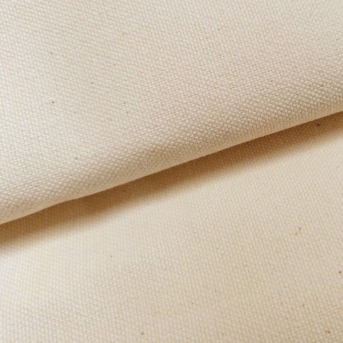 Zware canvas stof van biologisch katoen per rol - natural white - Bo ...