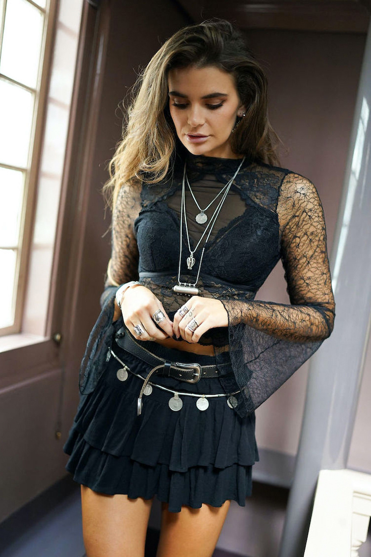 Bralette de manga larga Dakota negro
