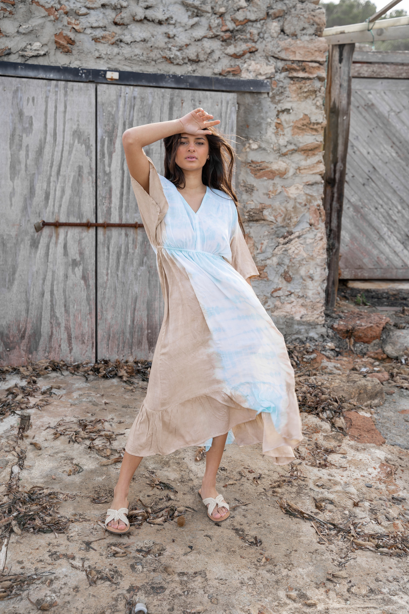 Tunic Aina Beige/Aqua