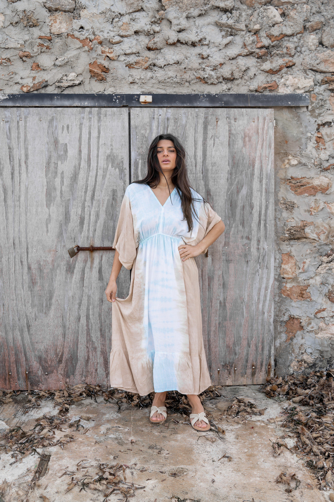 Tunic Aina Beige/Aqua
