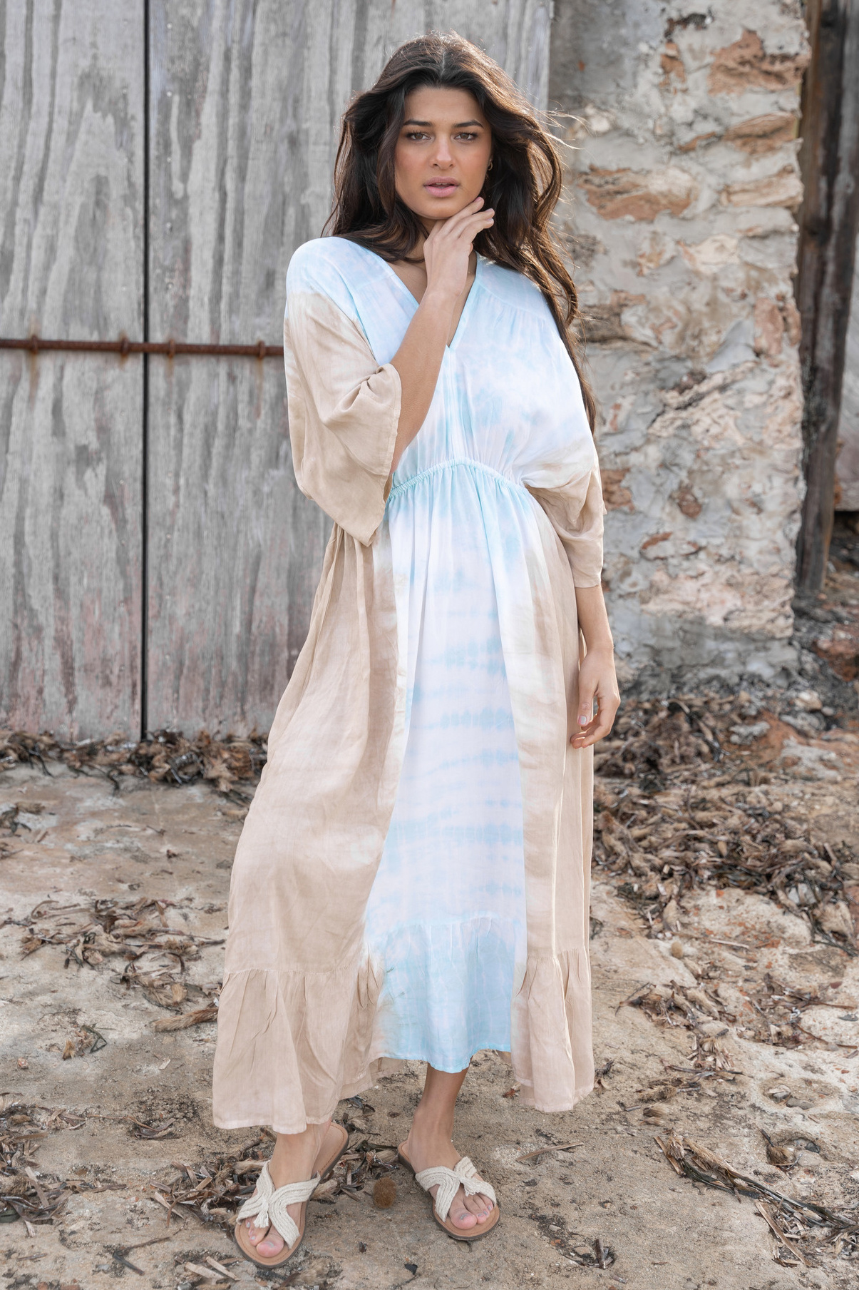 Tunic Aina Beige/Aqua