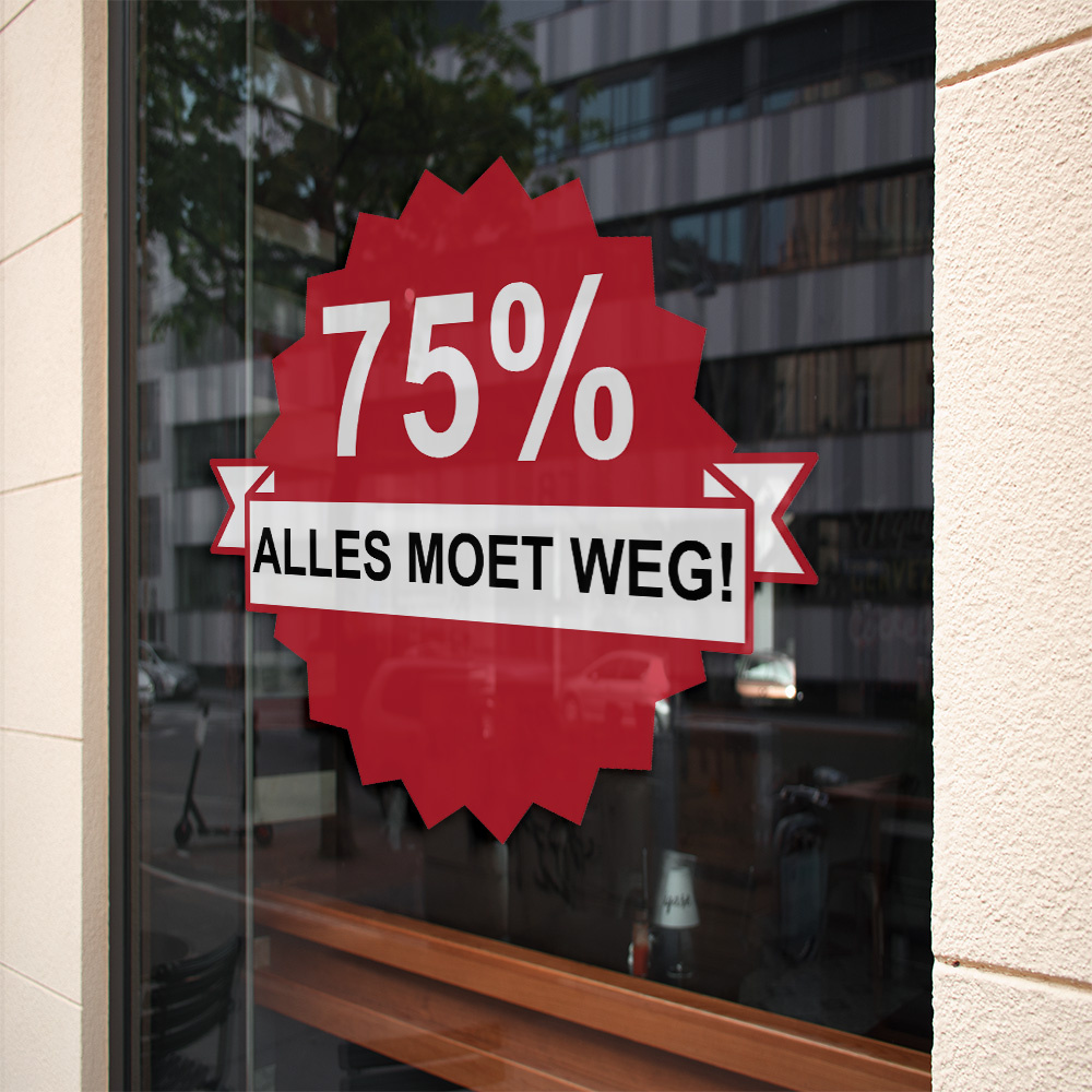Korting sticker - Muursticker4sale