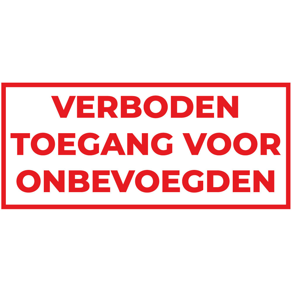 Verboden toegang sticker - Muursticker4sale