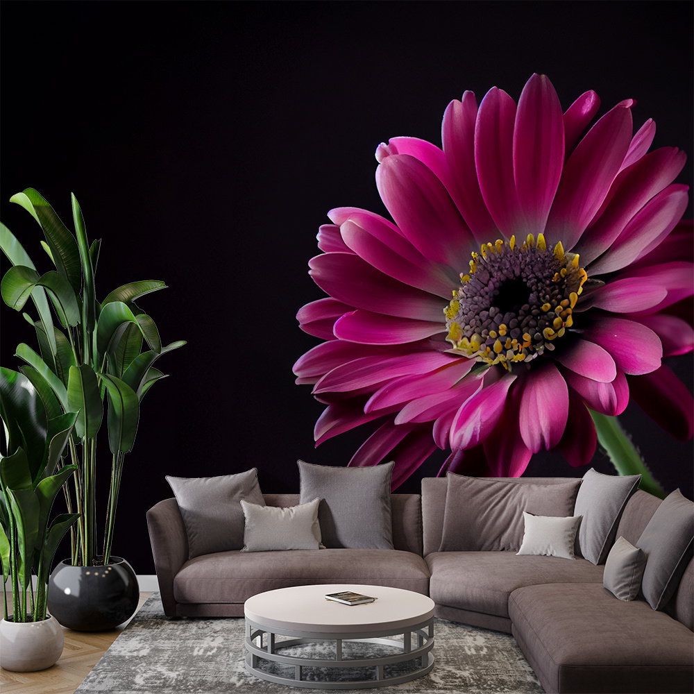 Behang bloemen Fuchsia Roze - Muursticker4sale