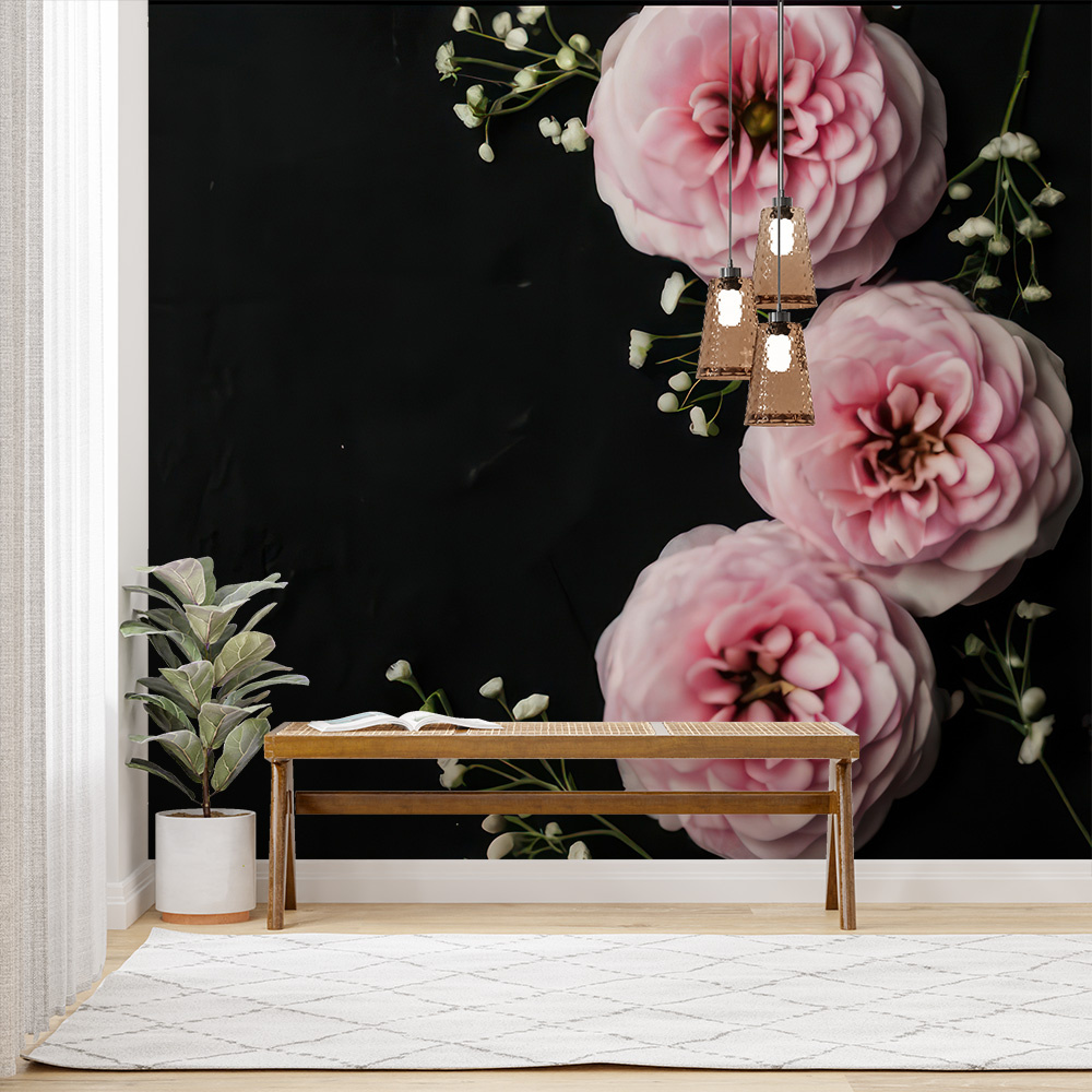 Behang Roze rozen - Muursticker4sale