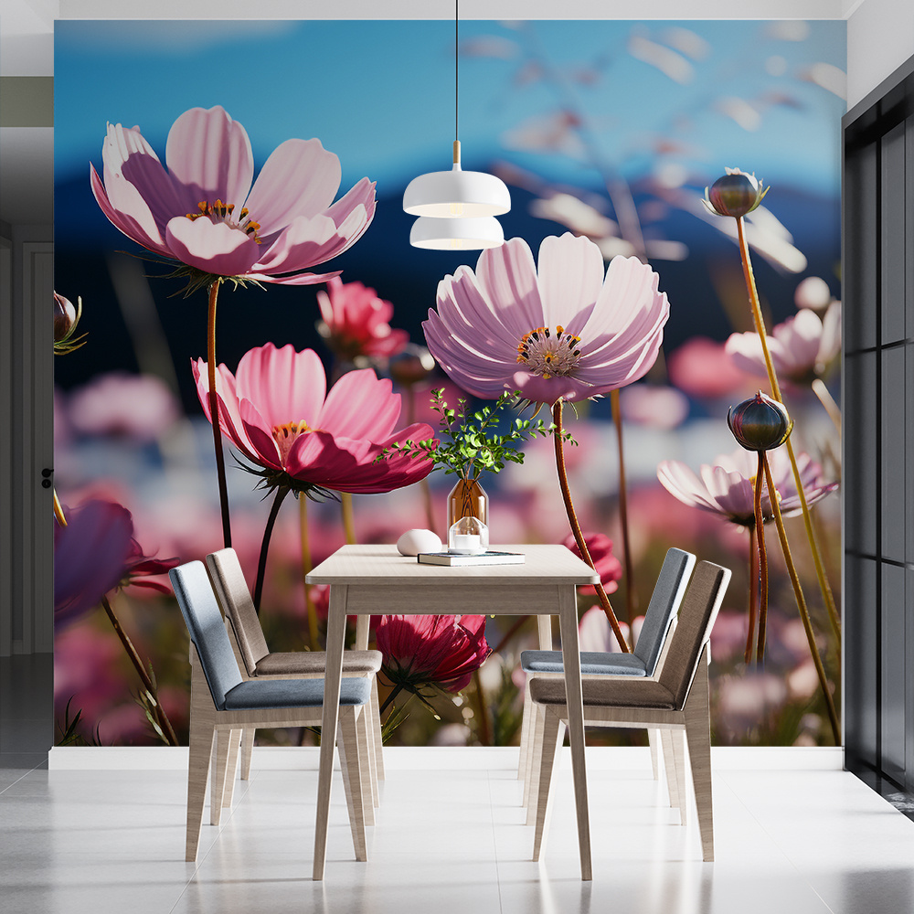 Behang Roze paradijs bloemen - Muursticker4sale