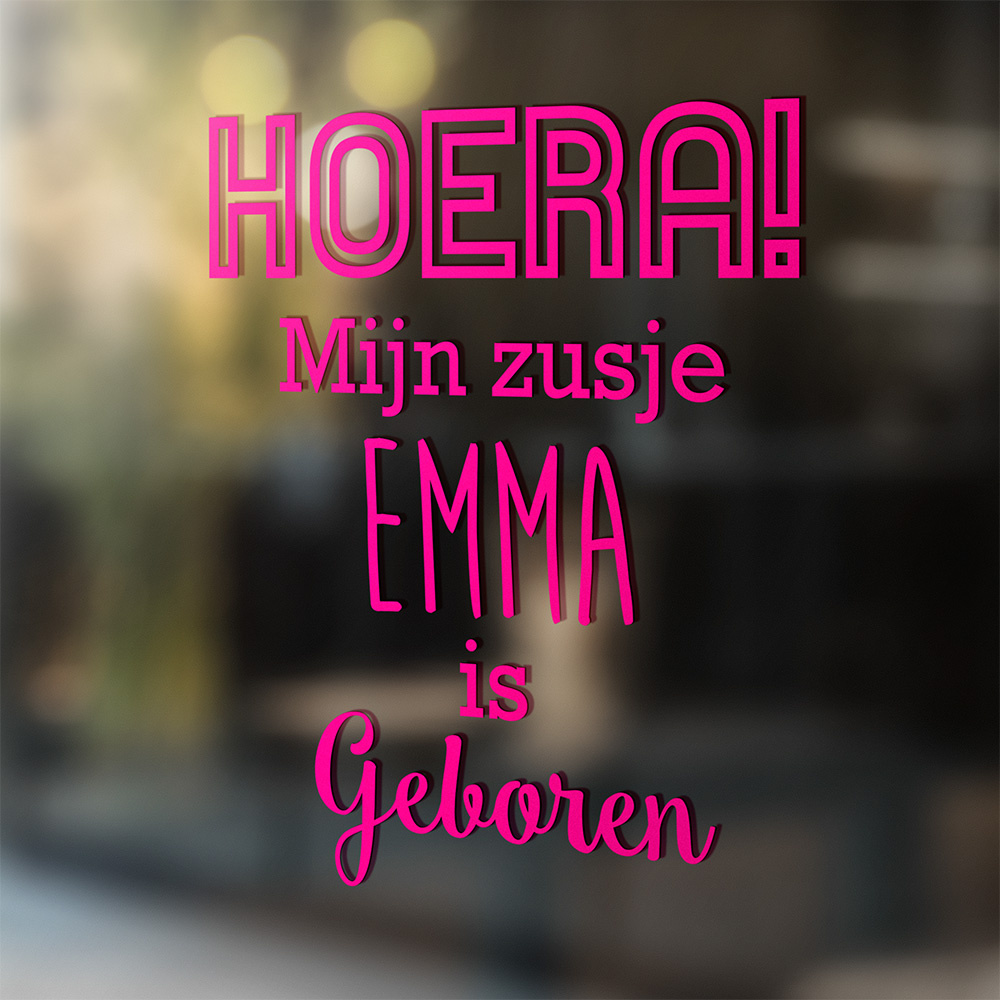 Geboorte sticker mijn zusje is geboren - Muursticker4sale