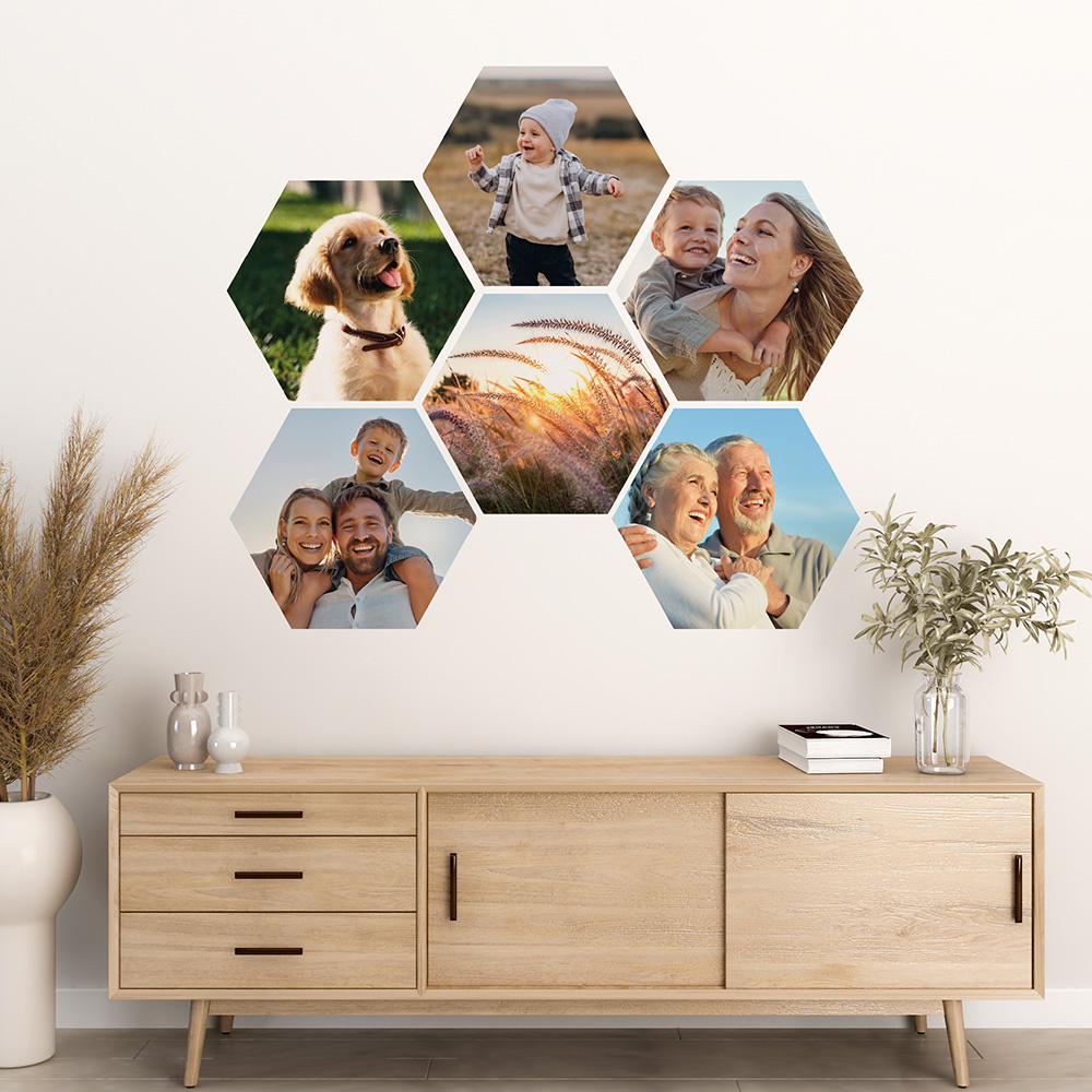 Hexagon sticker eigen ontwerp - Muursticker4sale