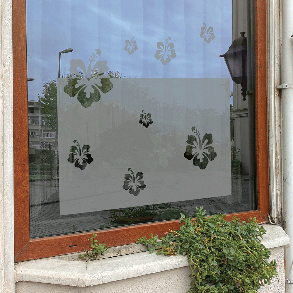 Raamfolie Bloemen op het raam - Muursticker4sale