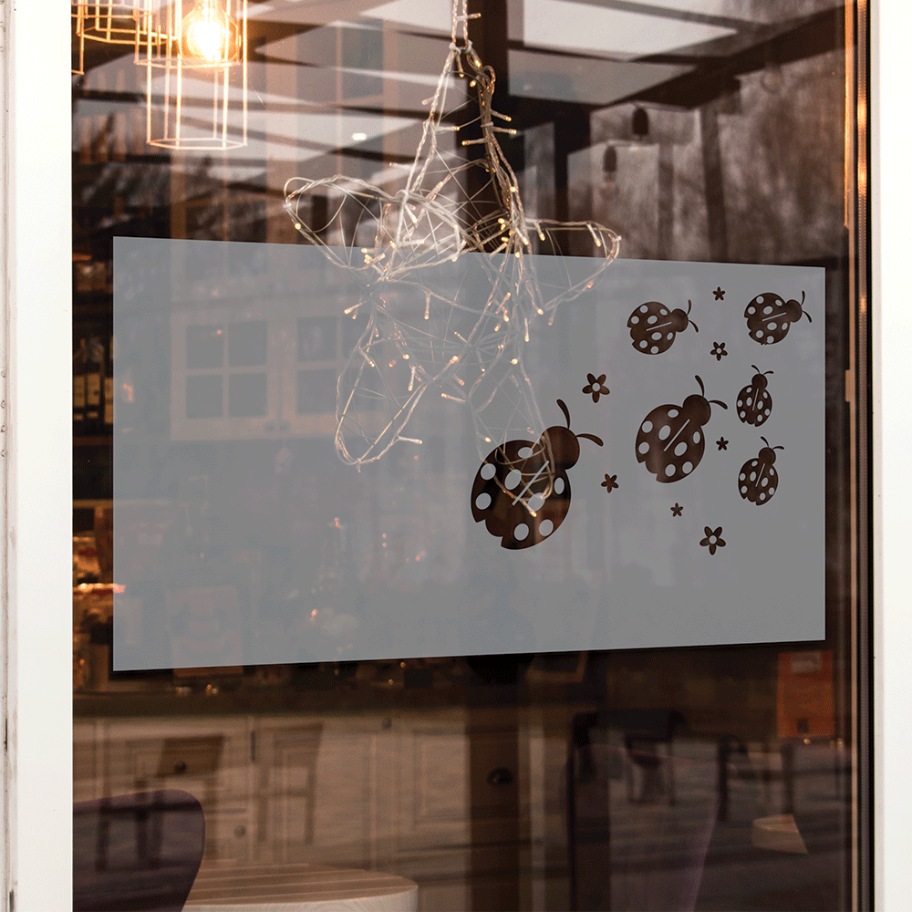 Lieveheersbeestjes raamfolie - Muursticker4sale