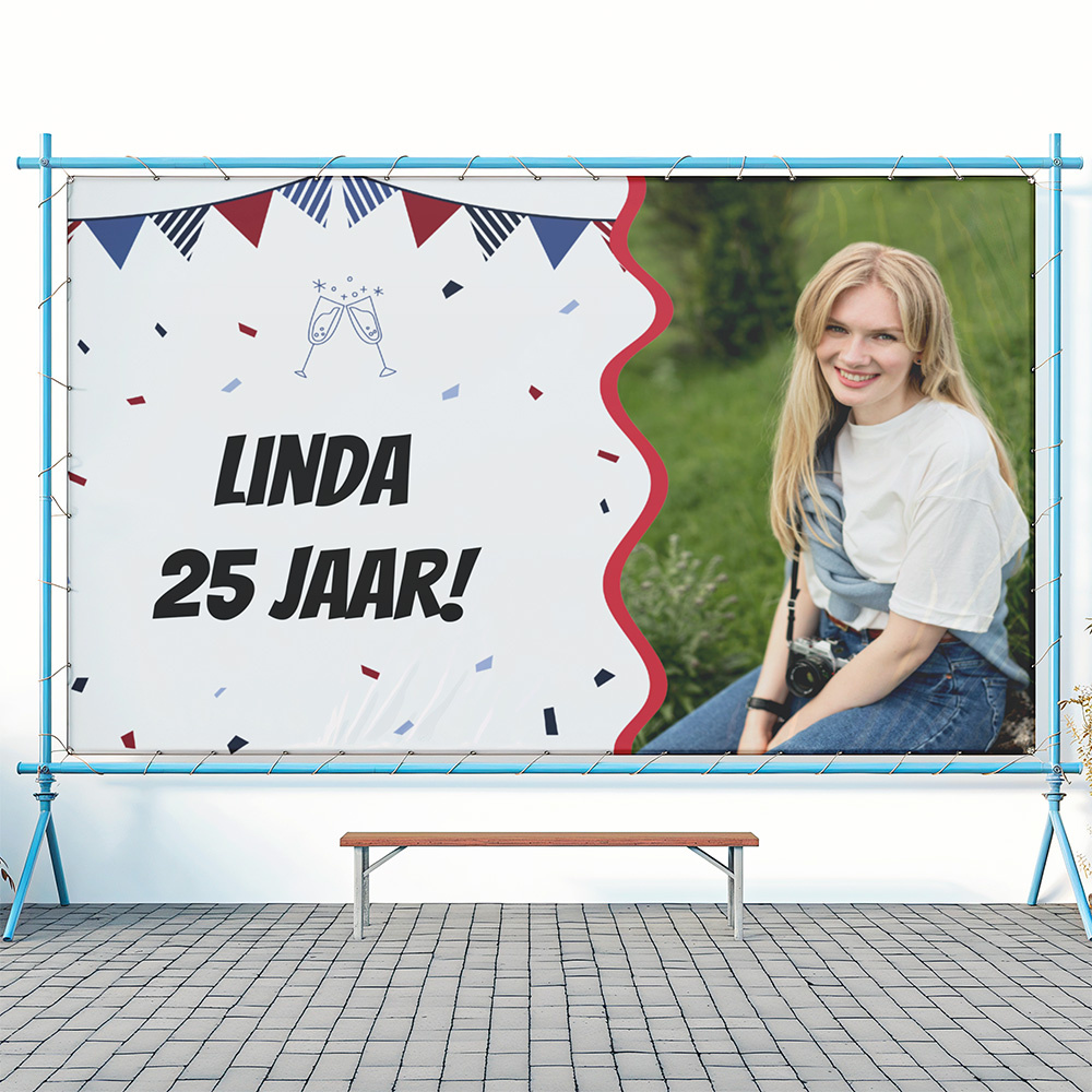 Ontwerp je eigen spandoek verjaardag - Muursticker4sale