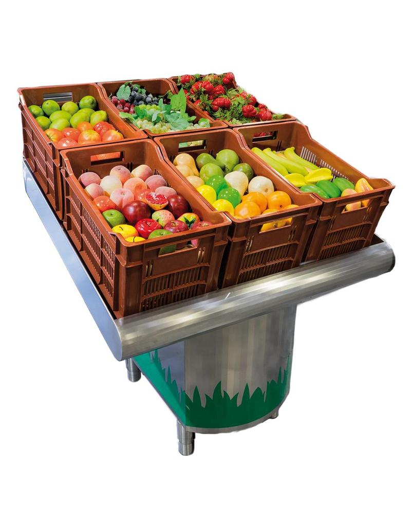 Vegetable counter with support - INOX RVS FOR FOOD INDUSTRY