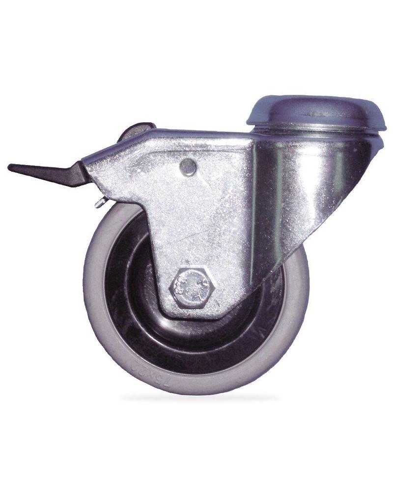 Wheel with brake ø 125 mm - INOX RVS FOR FOOD INDUSTRY