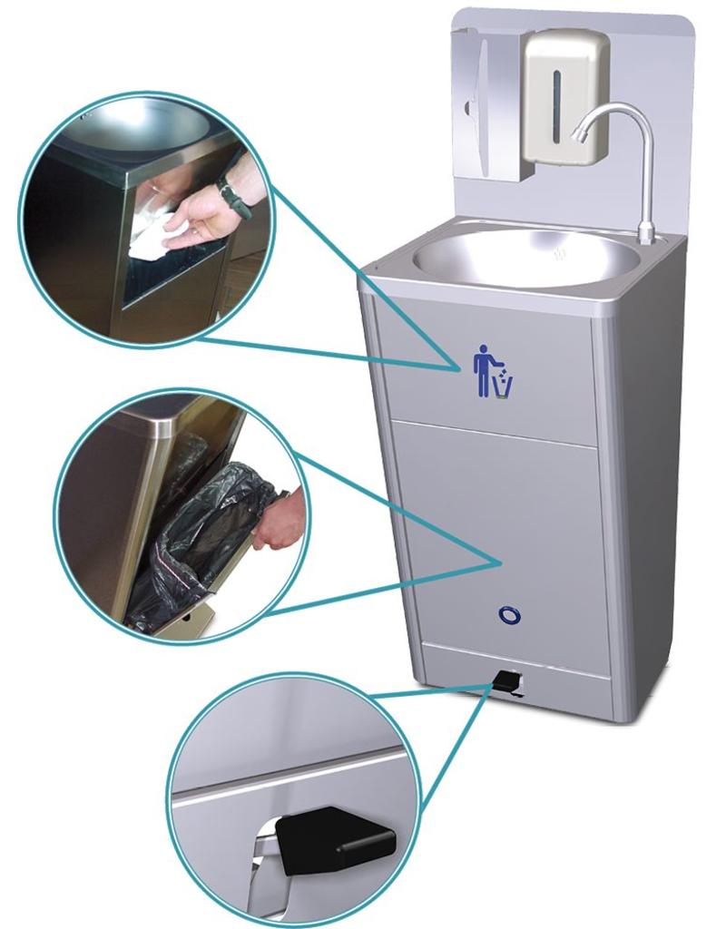 Mobile and autonomous hand wash basin high flow - INOX RVS FOR FOOD ...