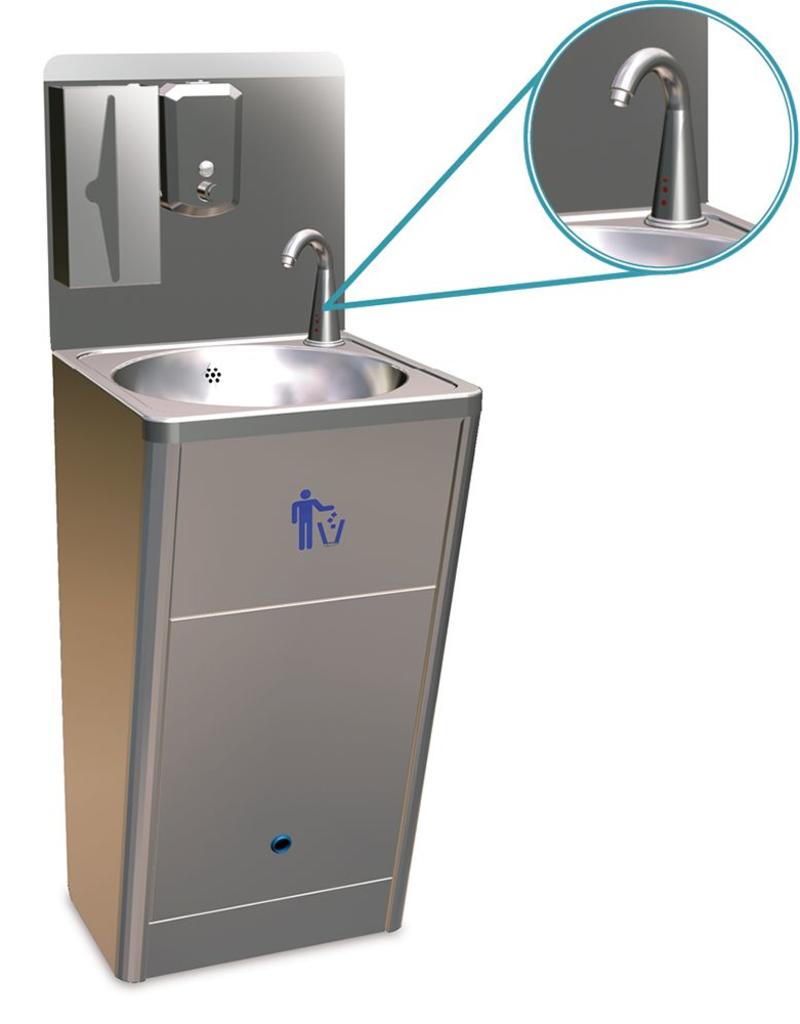 Standard hand wash basin with dispensers - INOX RVS FOR FOOD INDUSTRY