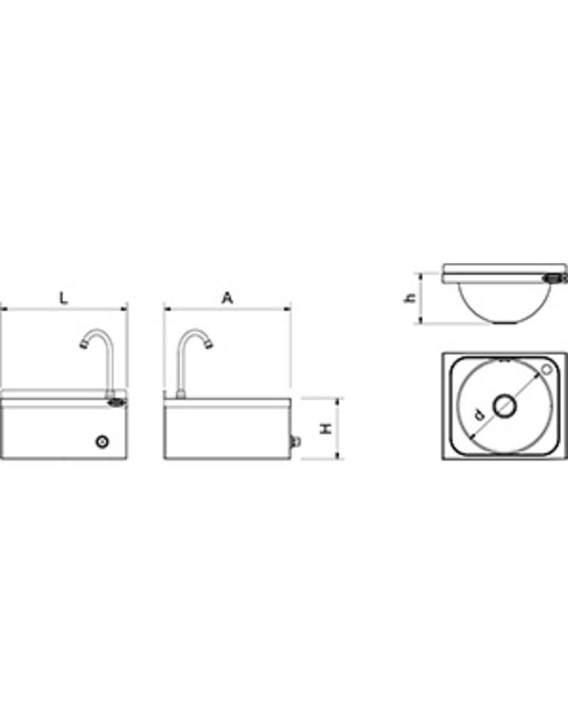 Wasbak met drukknop - INOX-RVS.COM