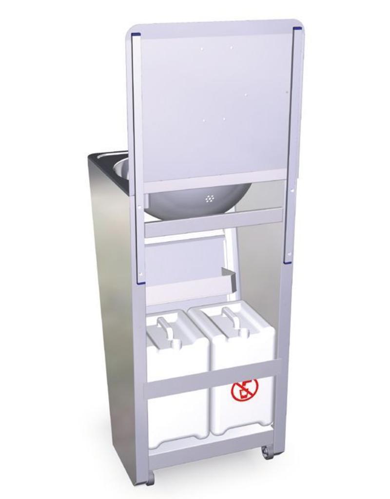Mobiele wasbak met ingebouwde watertank met hoog debiet - inox-rvs.com ...