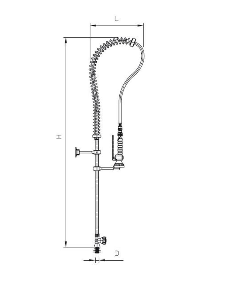 Pre-rinse shower : single-hole surface-mounted model - inox.rvs.com ...