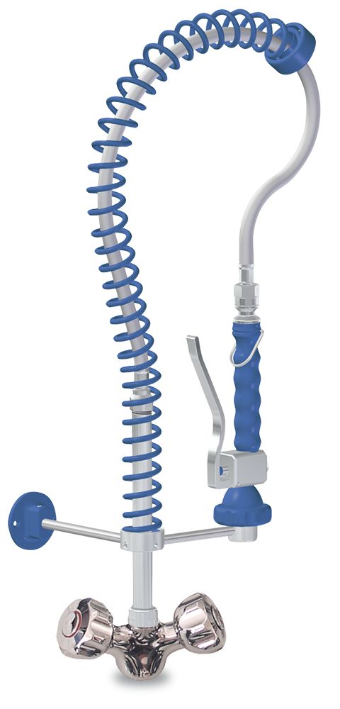 Low profile double inlet shower tap - INOX RVS FOR FOOD INDUSTRY