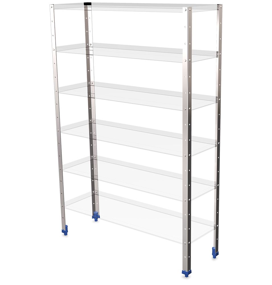 Warehouse shelving Supports - INOX RVS FOR FOOD INDUSTRY