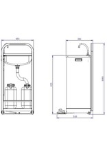 STANDALONE HANDWASH BASIN Sofinor LMASWA - INOX RVS FOR FOOD INDUSTRY