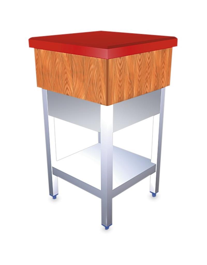 Wooden/Fibre and stainless steel chopping block with fringe - INOX RVS ...