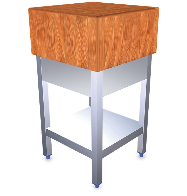 Wooden chopping block with fringe - INOX RVS FOR FOOD INDUSTRY