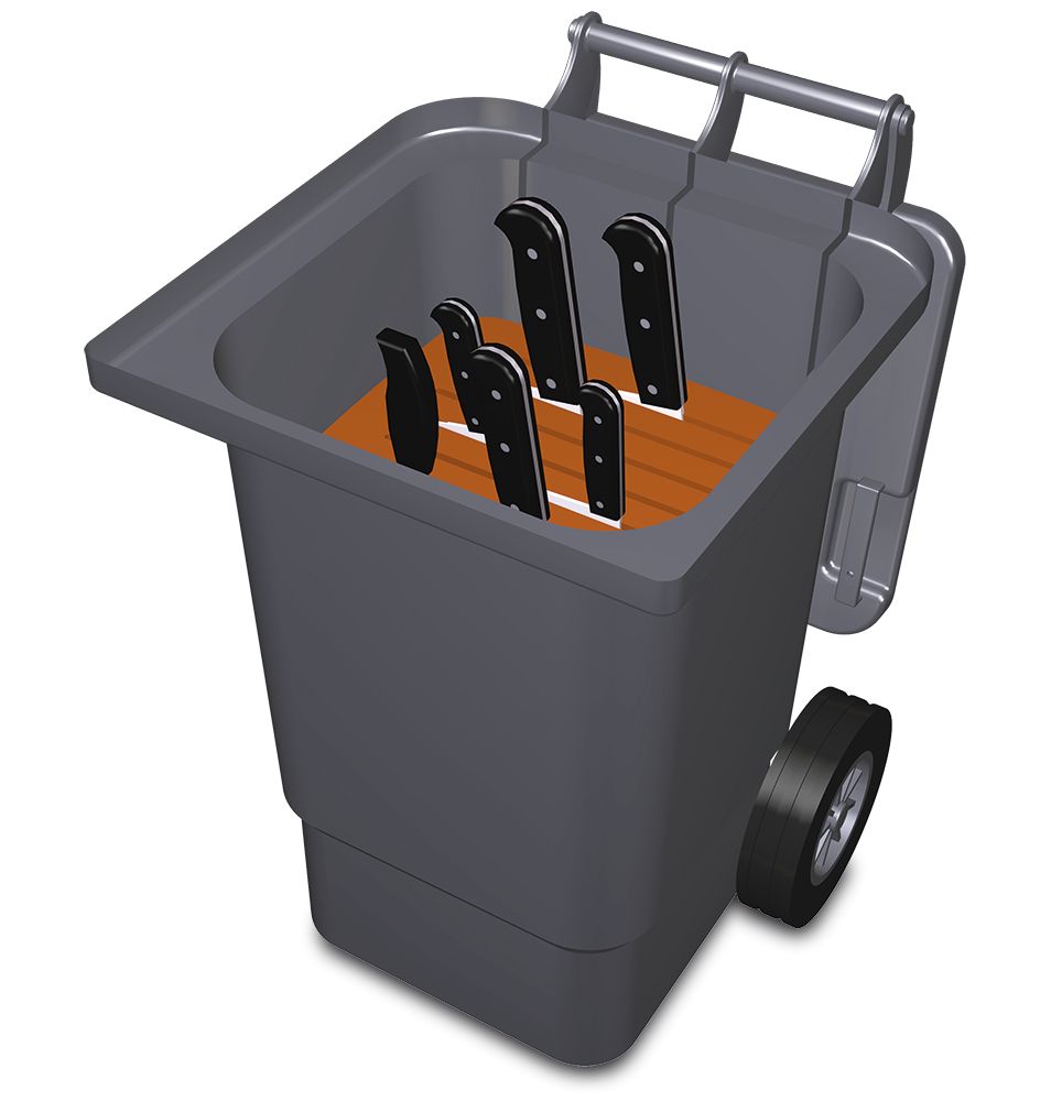 Container for knife transport with wheels - INOX RVS FOR FOOD INDUSTRY