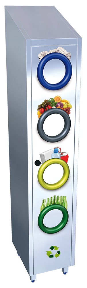 Vertical recycling bin - INOX RVS FOR FOOD INDUSTRY