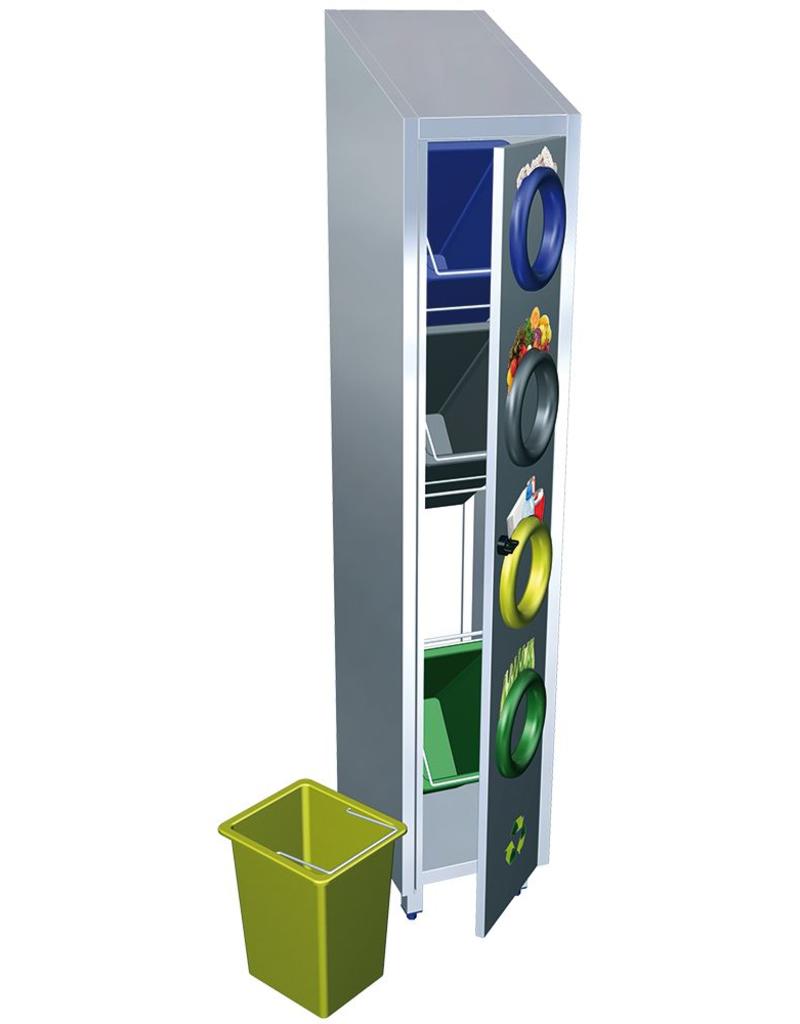 Vertical recycling bin - INOX RVS FOR FOOD INDUSTRY