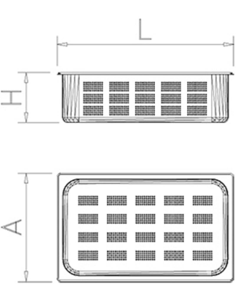 Perforated GN containers - Model 1/1 - INOX RVS FOR FOOD INDUSTRY