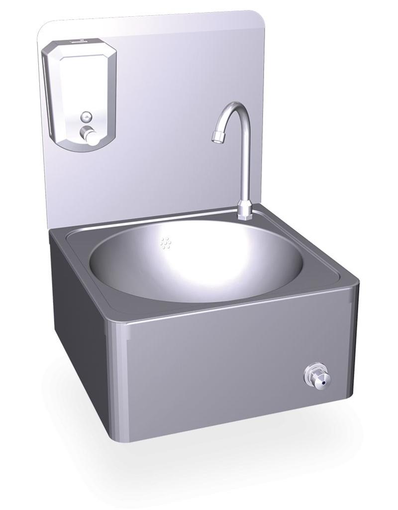 Sink with knee operation and rounded corners - INOX RVS FOR FOOD INDUSTRY