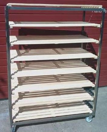 Bread cart inox with beech - INOX RVS FOR FOOD INDUSTRY