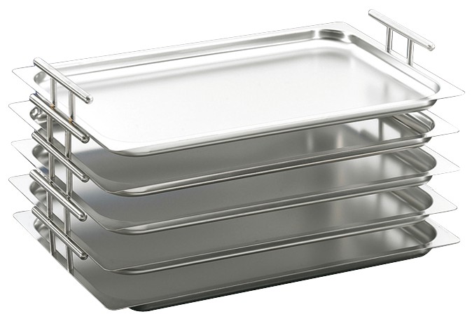Tray with handles in stainless steel - INOX RVS FOR FOOD INDUSTRY