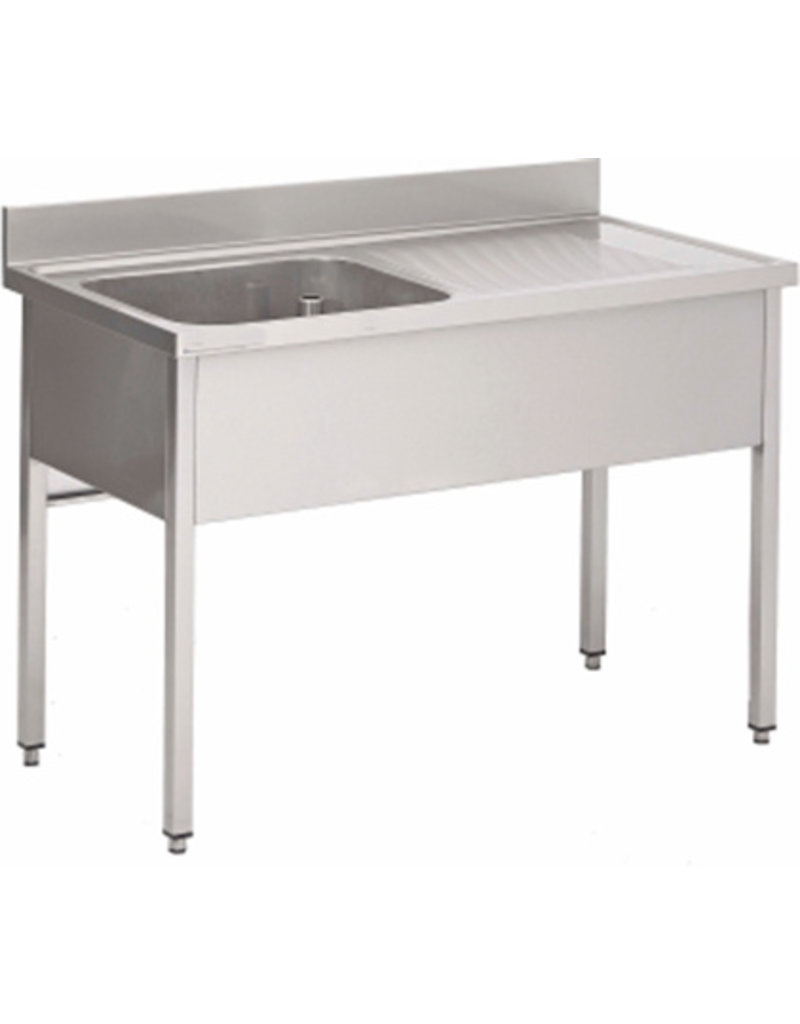Afwasbak 1 bak meubel 700mm diepte - INOX-RVS.COM