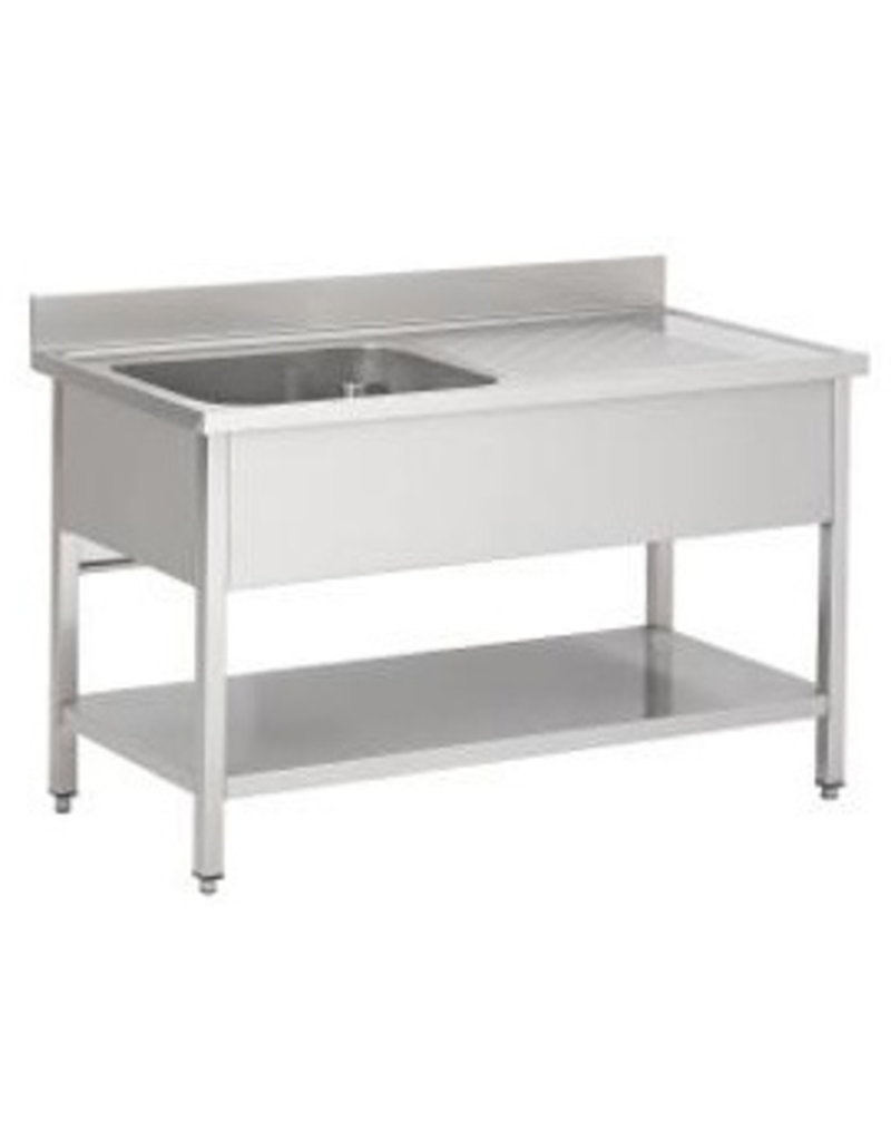 Afwasbak 1 bak meubel 600mm diepte onder tablet - INOX-RVS.COM