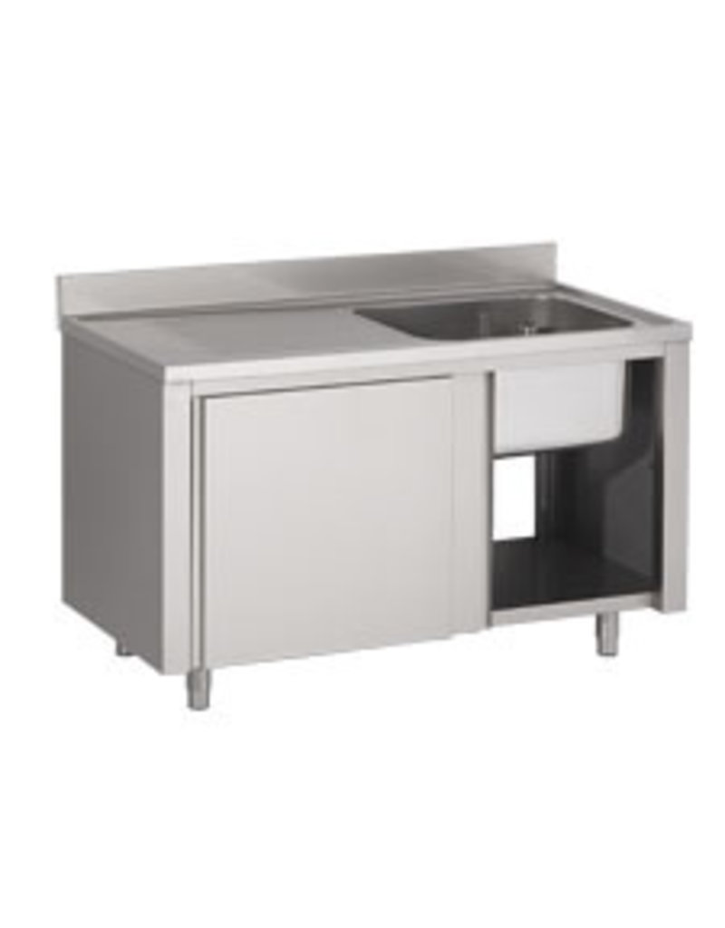 Washing-up basin 1 basin of furniture 700mm depth on cupboard - INOX ...