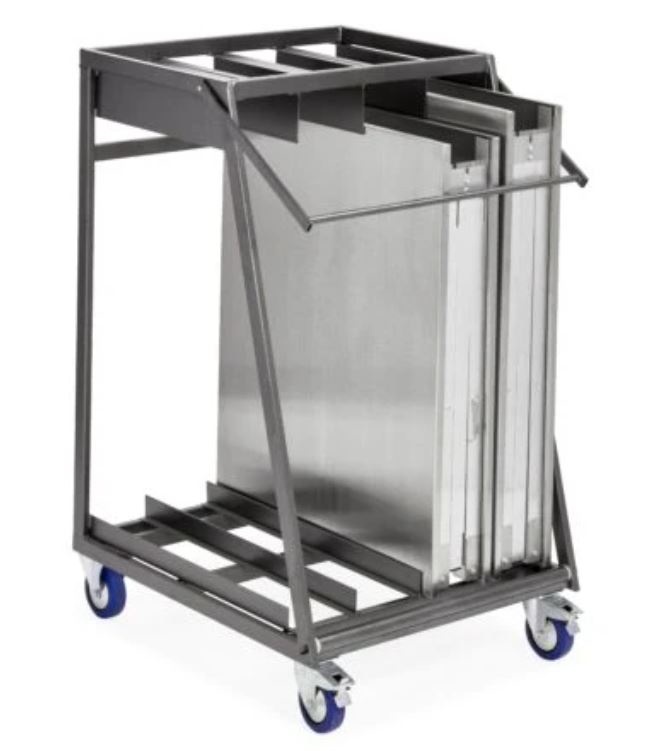 Trolley for 4 folding tables - INOX RVS FOR FOOD INDUSTRY