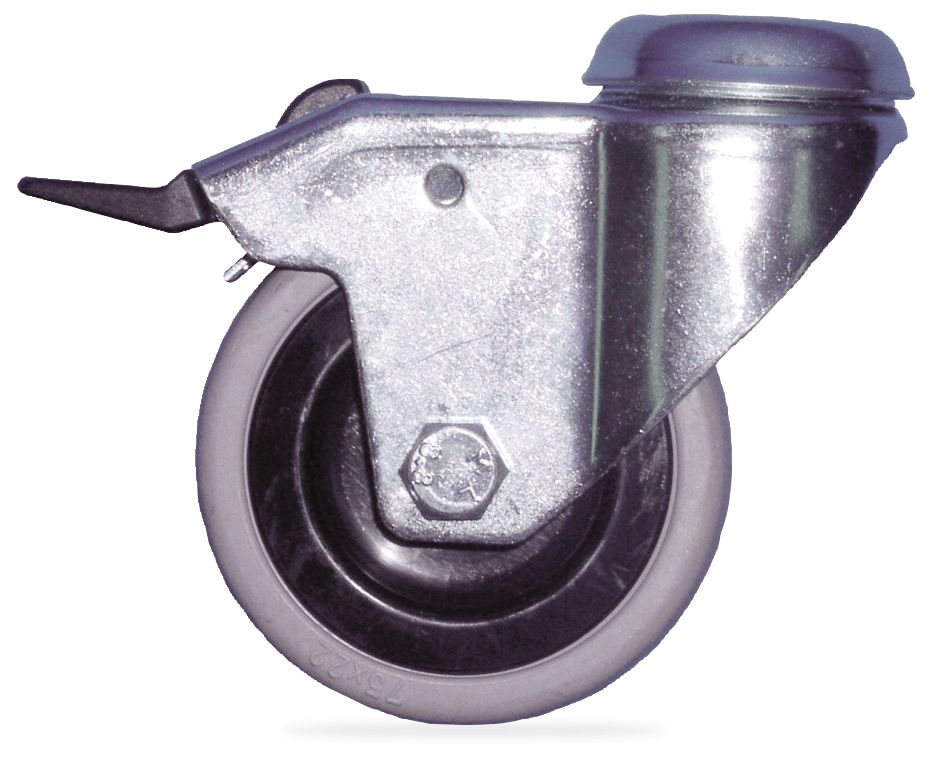 Wheel with brake ø 125 mm - INOX RVS FOR FOOD INDUSTRY