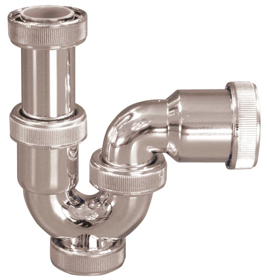 PVC sifon met chromen afwerking 1 1/2" - INOX-RVS.COM