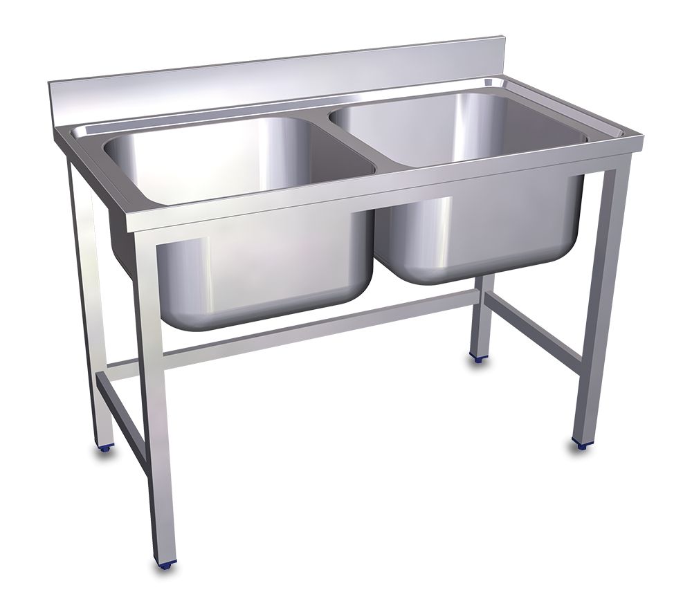 Dubbele spoelbak zonder onderplaat - INOX-RVS.COM