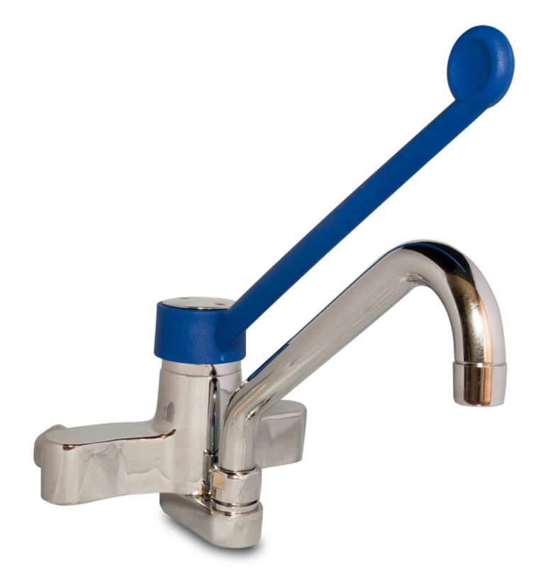Mixer tap with wall mount and elbow control - INOX RVS FOR FOOD INDUSTRY