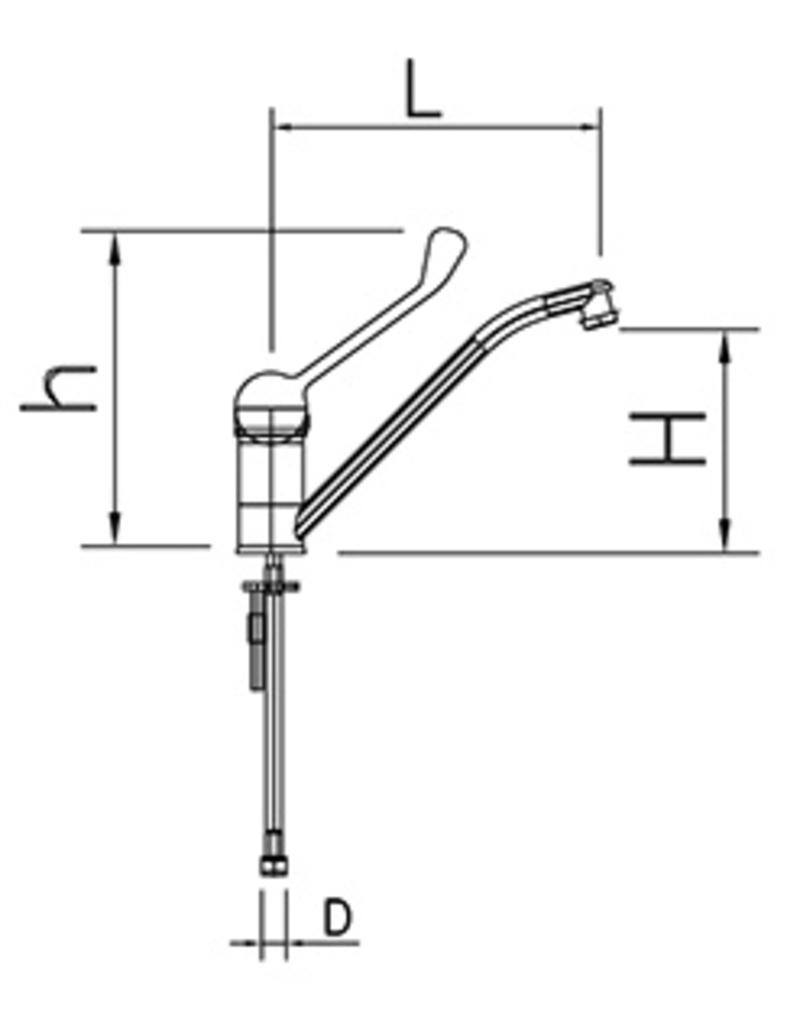 Mixer tap with elbow control - INOX RVS FOR FOOD INDUSTRY