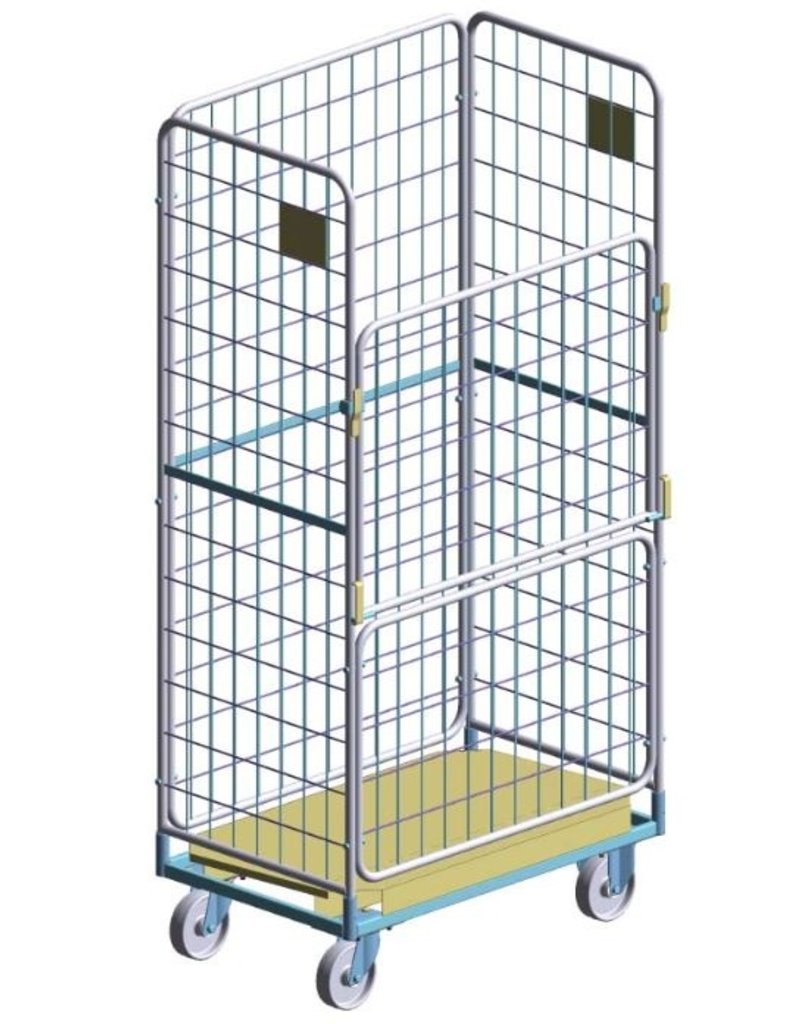 Gesloten rolcontainer kast, voor verzamelen van vuile was - INOX-RVS.COM