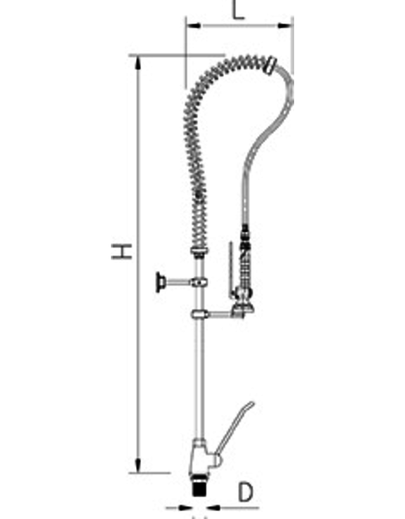 Pre-rinse shower with shut-off valve with elbow control - INOX RVS FOR ...