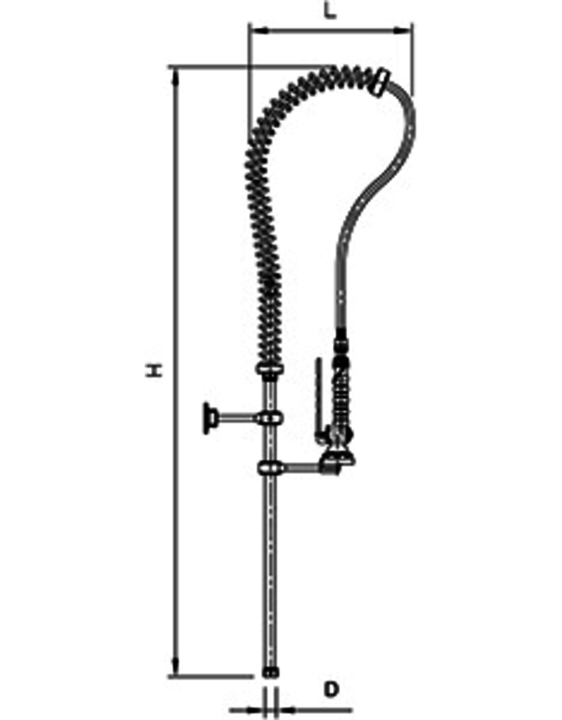 Basic pre-rinse shower - INOX RVS FOR FOOD INDUSTRY