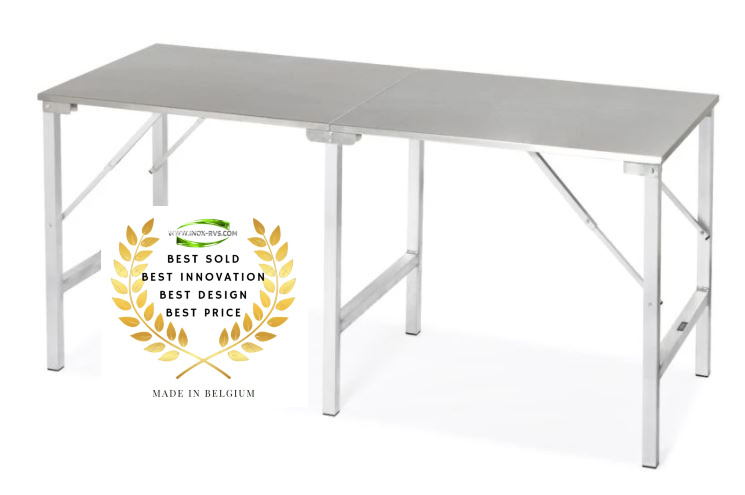Extra robust stainless steel folding table - INOX RVS FOR FOOD INDUSTRY