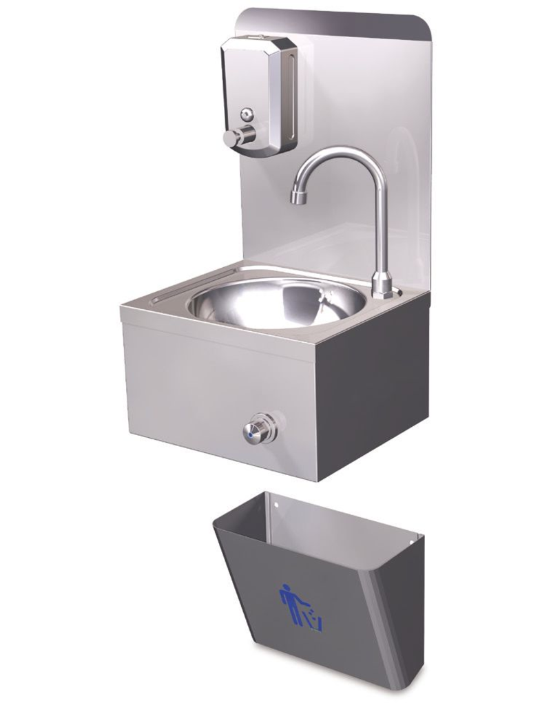 Handwasbak XSmall - muurbevestiging, koopje - INOX-RVS.COM
