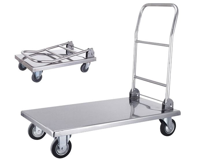 Stainless Steel Platform Cart with Retractable Handle - INOX RVS FOR ...